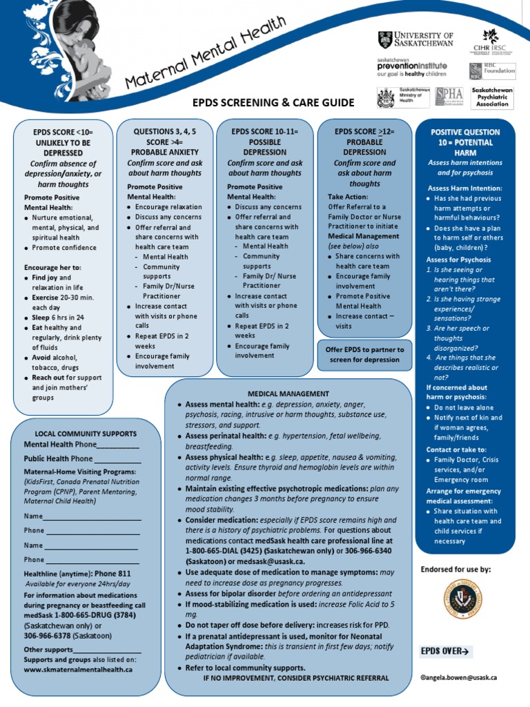 Epds Screening & Care Guide | PDF | Major Depressive Disorder | Mental ...
