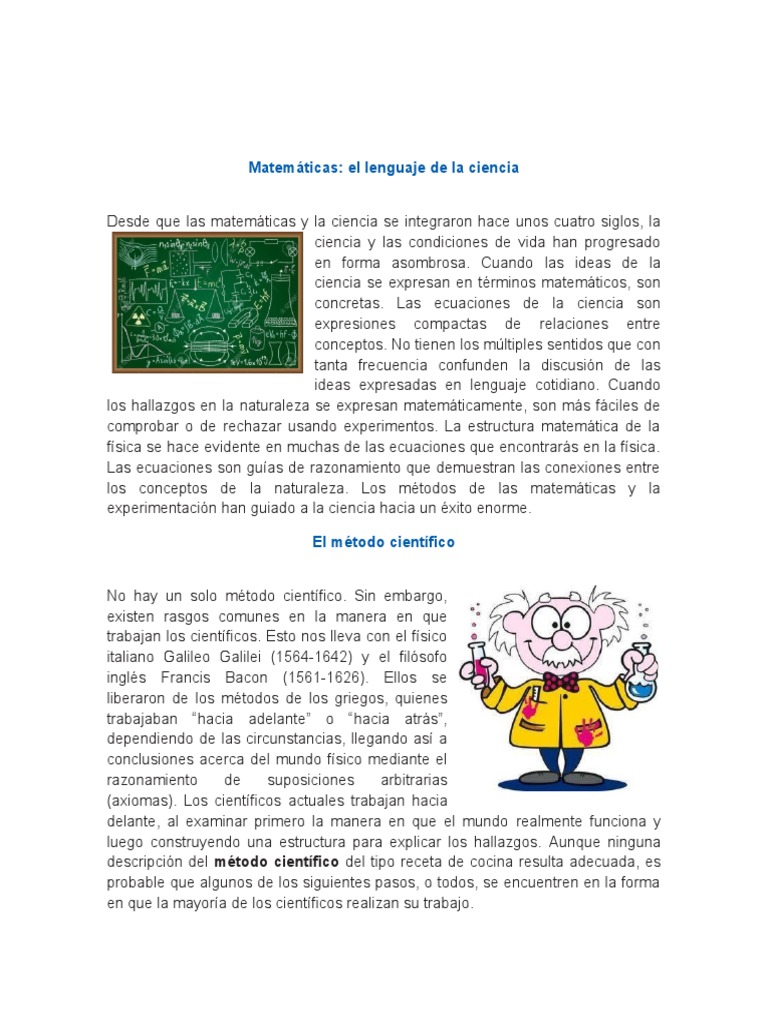 Matemáticas y Método Científico | PDF | Enseñanza de matemática ...