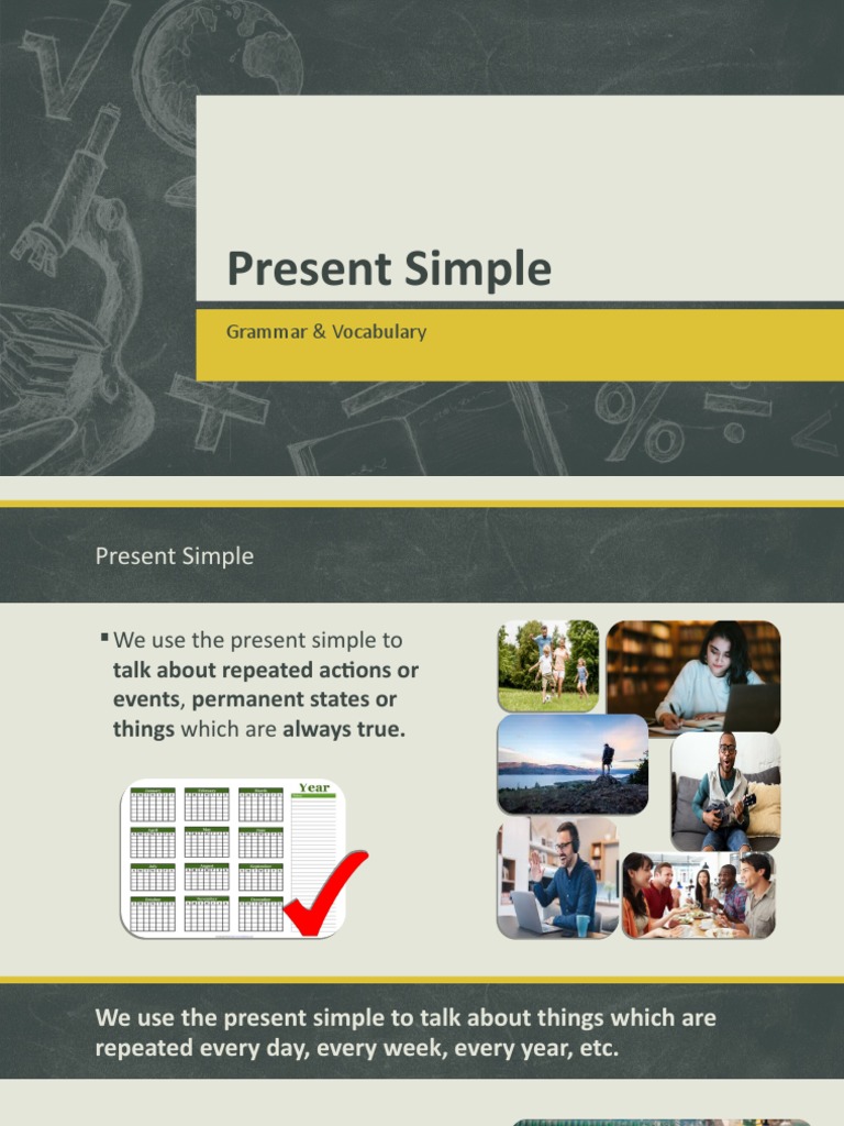 Present Simple: Grammar & Vocabulary | PDF | Human Communication | Syntactic Relationships