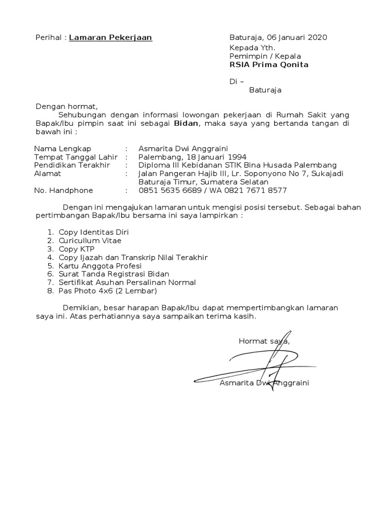 Asmarita Dwi - RSIA Prima Qonita | PDF