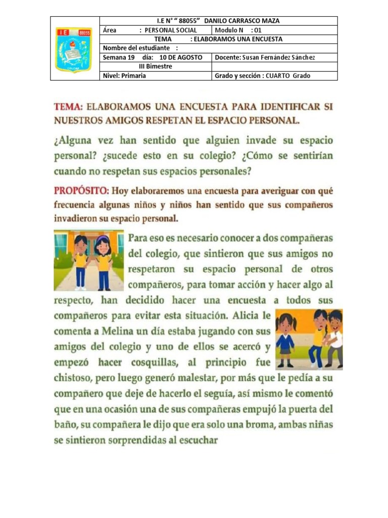 Elaboramos Una Encuesta Cuarto Grado | PDF