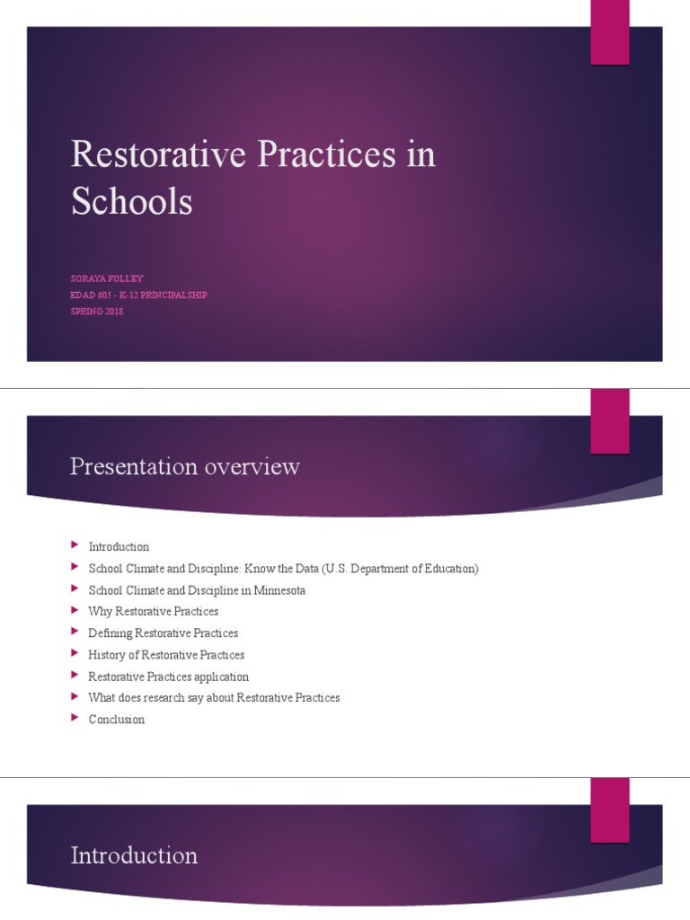 Restorative Practices in Schools | PDF | Restorative Justice | Human Nature
