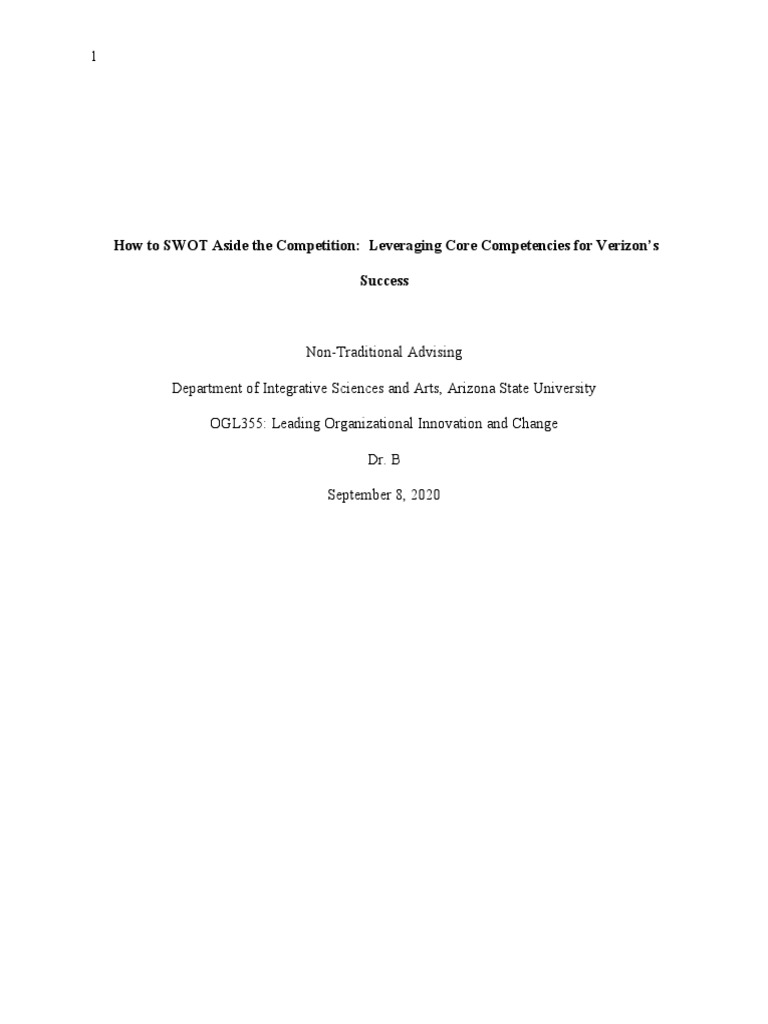 Verizon SWOT Analysis for Competitive Edge | PDF | Verizon ...