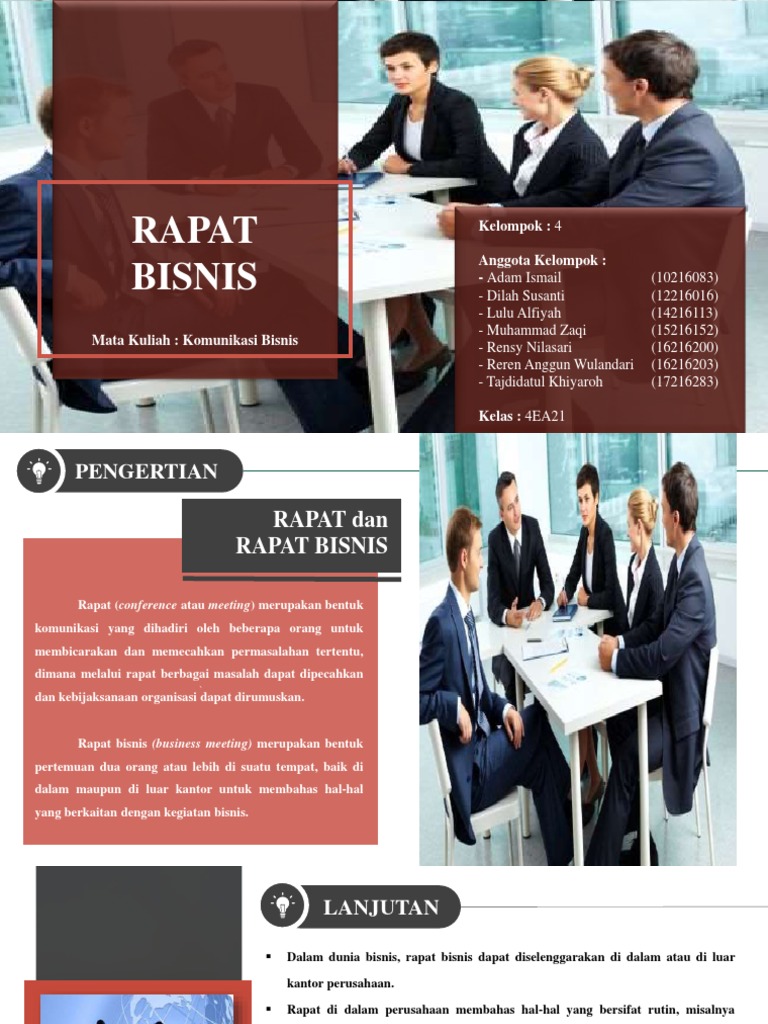 Rapat Bisnis Pdf Karier Perkembangan