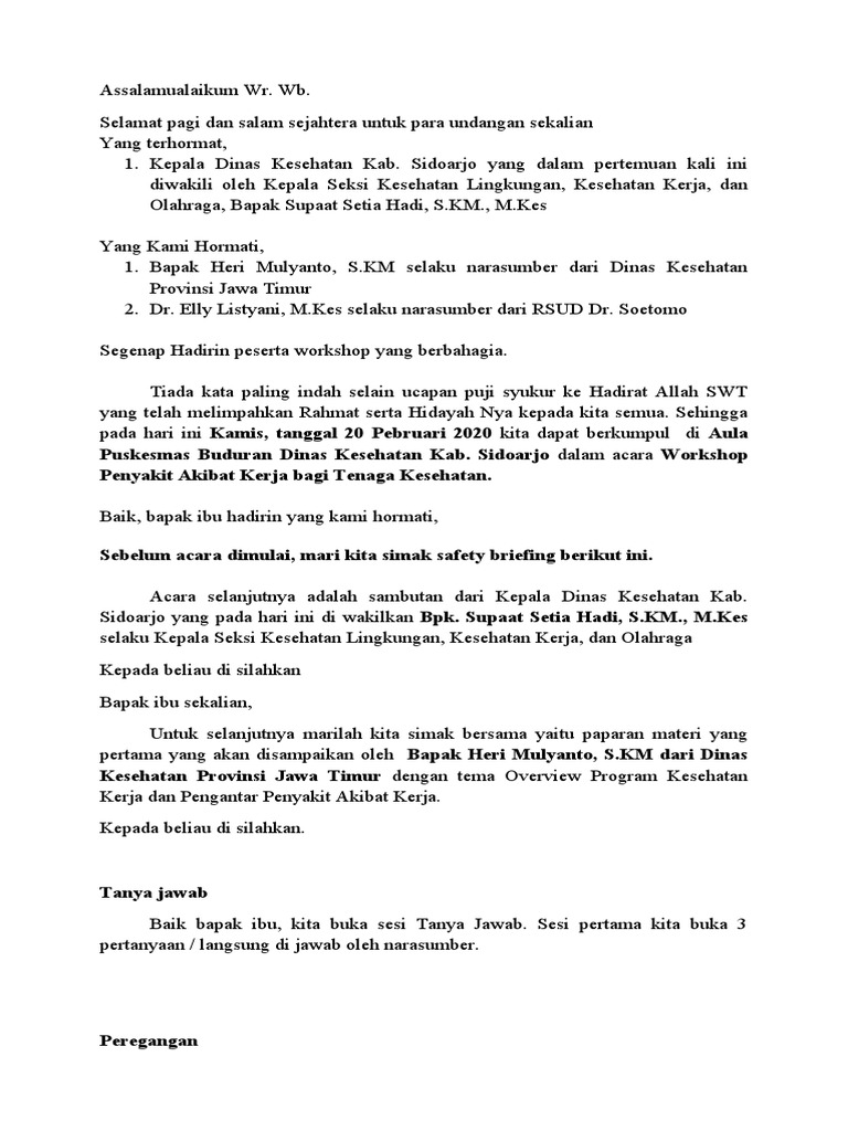 Naskah MC PROTOKOL | PDF