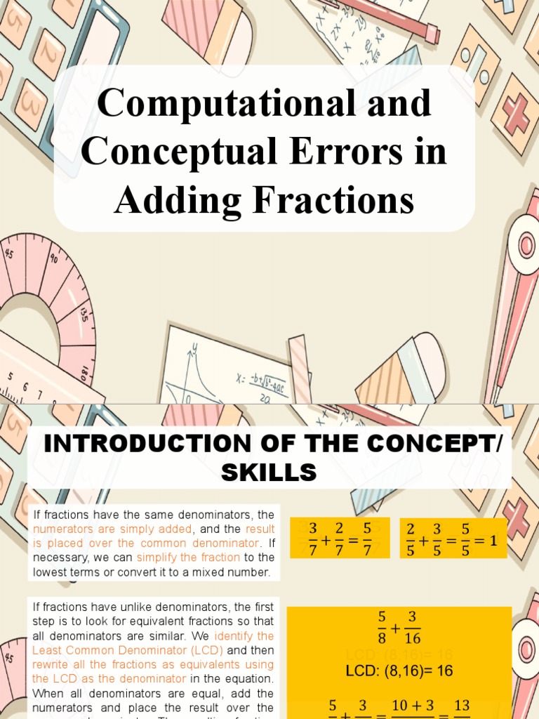 Common Errors in Adding Fractions | PDF | Teaching Mathematics | Cognition