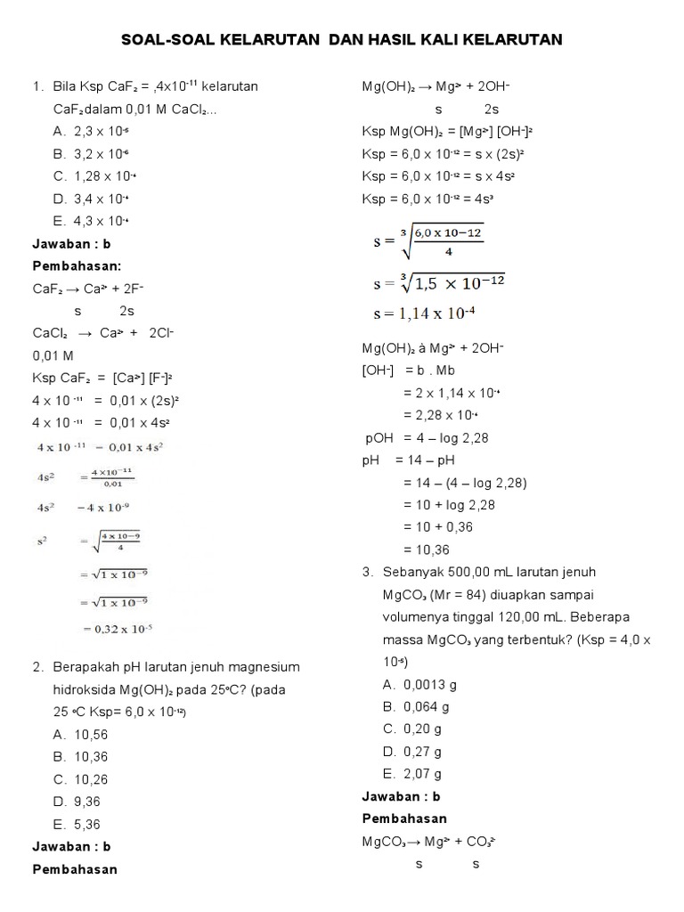 Soal-Soal KSP - 1 | PDF