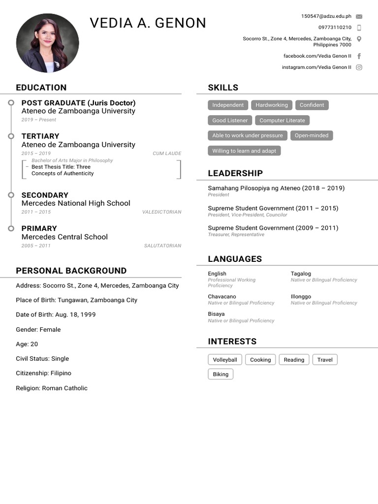 VEDIA's Resumefinal | PDF | Philippines | Languages