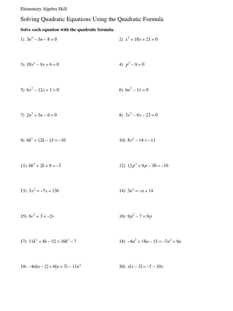 Quad Eq Ns Formula | PDF | Quadratic Equation | Equations