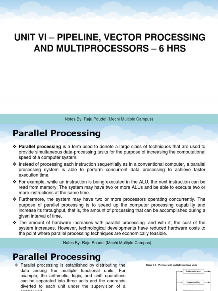 Unit 6 - Pipeline, Vector Processing and Multiprocessors | PDF ...
