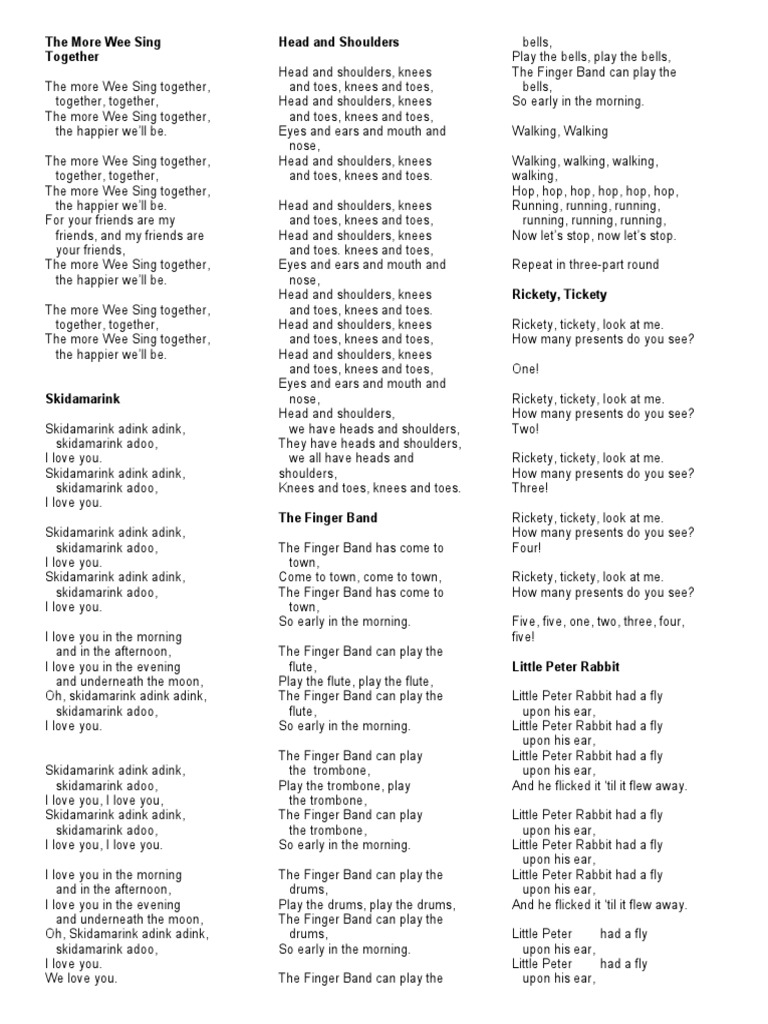 Wee Sing Together | PDF | Children's Songs | Nature