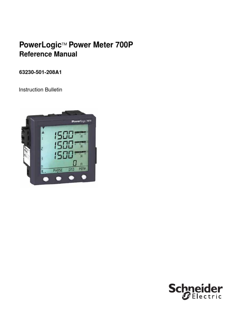 Powerlogic Power Meter 700P: Reference Manual | PDF | Menu | Menu ...