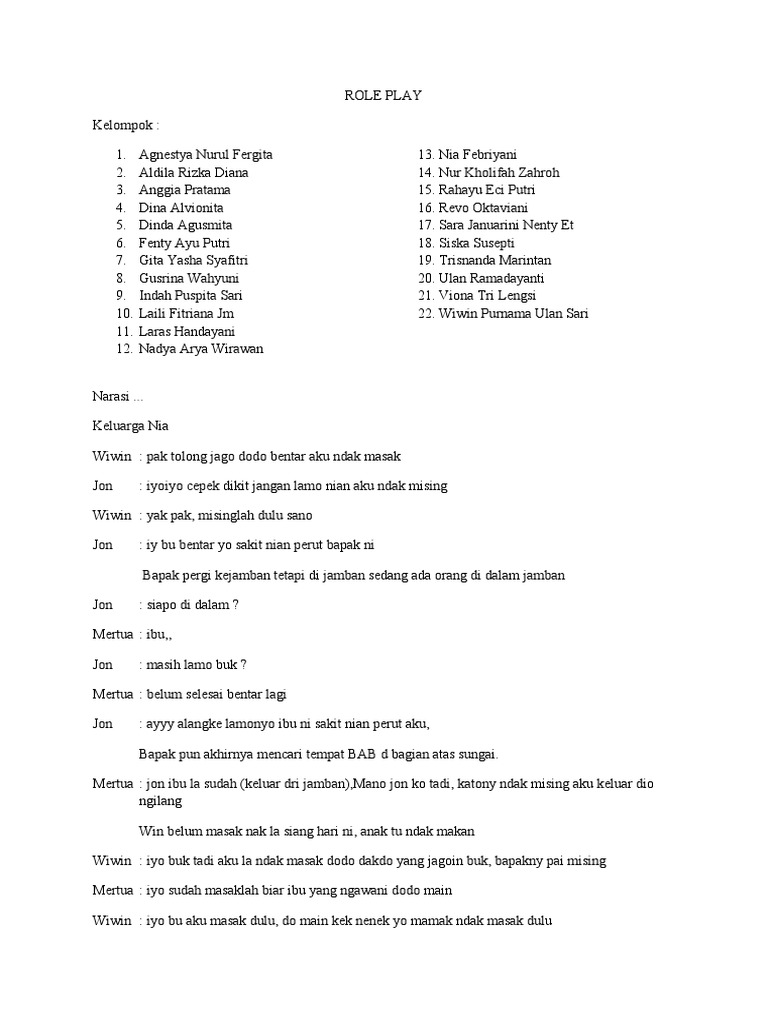Role Play Pdf
