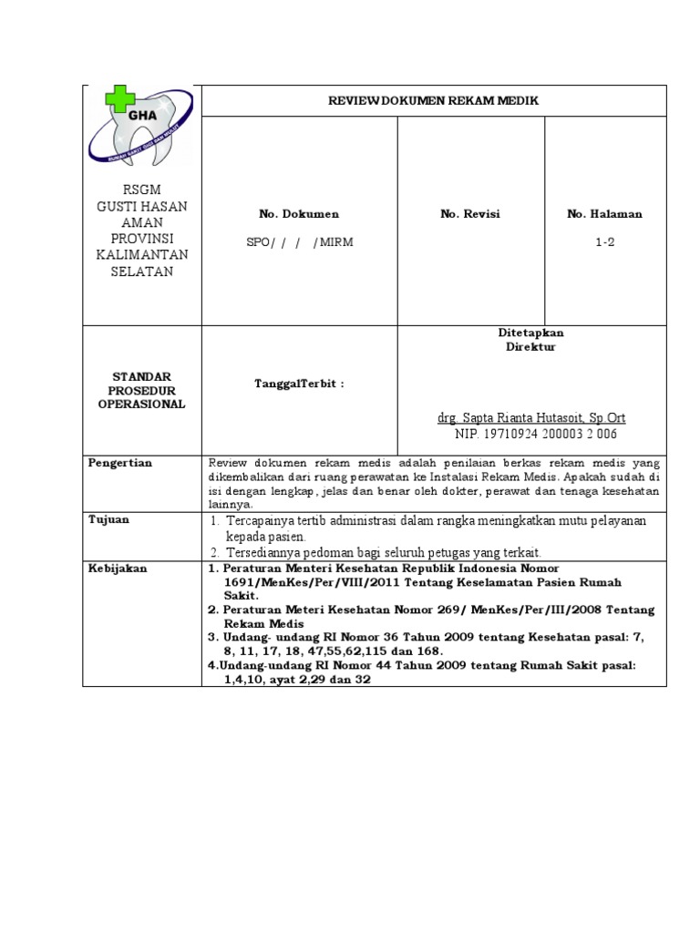 Spo Review Rekam Medis | PDF