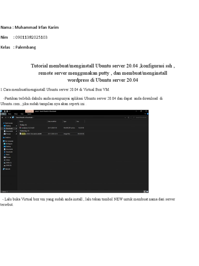 Tutorial Ubuntu Server 20 04 Pdf Griya And Taman Komputer