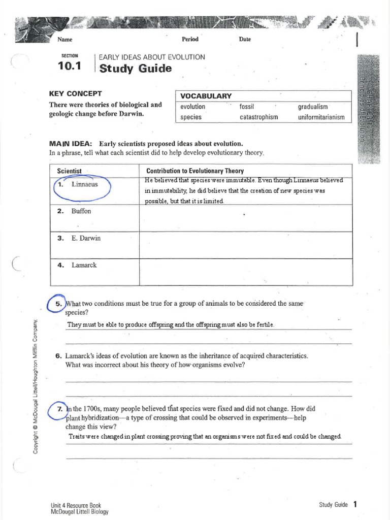 10.1 Study Guide Biology | PDF