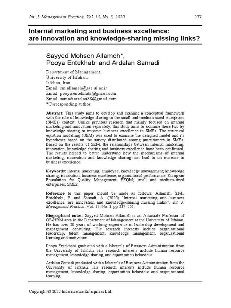 Business Excellence Scale | PDF | Innovation | Marketing