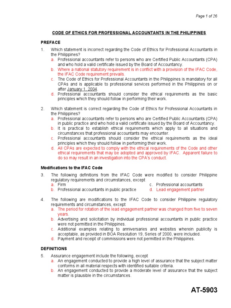 MODULE 3A - Code of Ethics | PDF | Certified Public Accountant ...