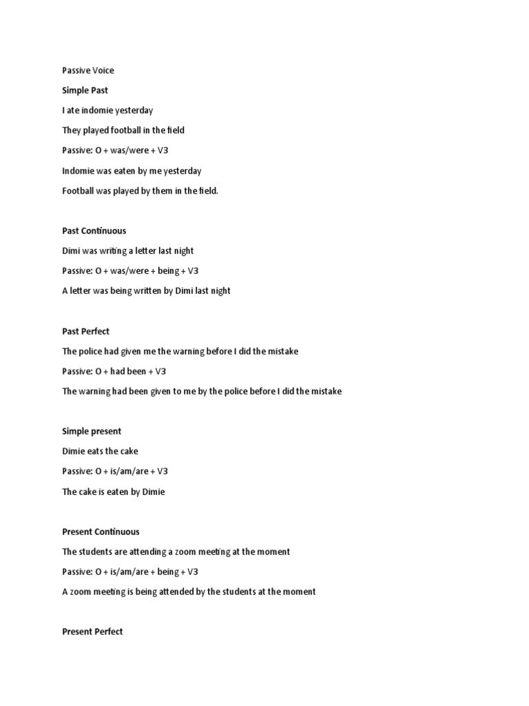 Passive Voice (Material) | PDF