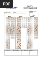 TOEIC Answer Sheet Template 2025 | PDF | Standardized Tests | Schools