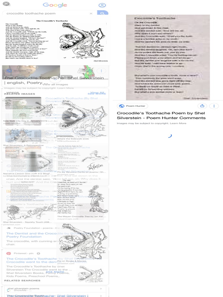 Crocodile Toothache Poem - Google Search | PDF | Poetry | Business
