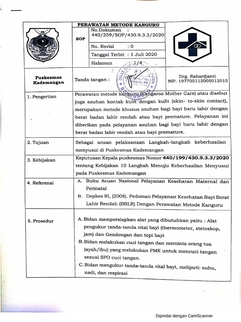 SOP Perawatan Metode Kanguru | PDF