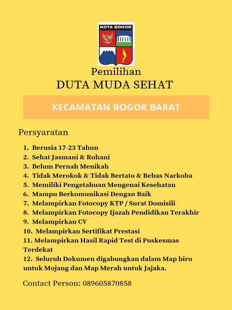 Poster Duta KEsehatan Bobar | PDF