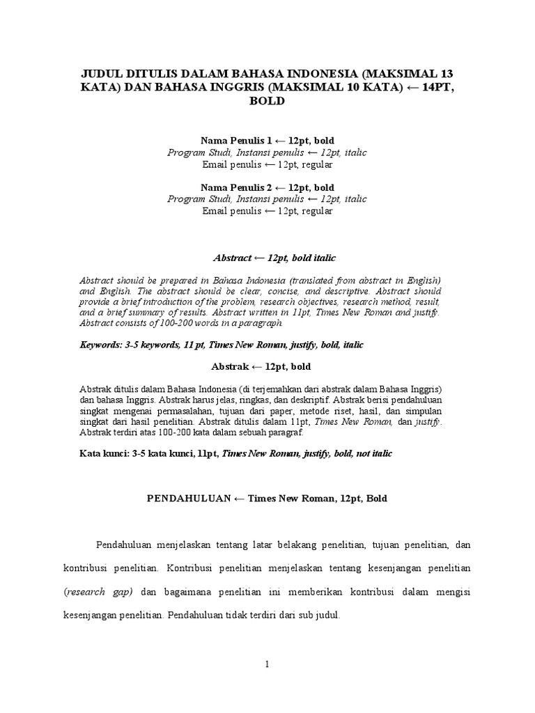 Format Penulisan Paper Jurnal Akademik | PDF