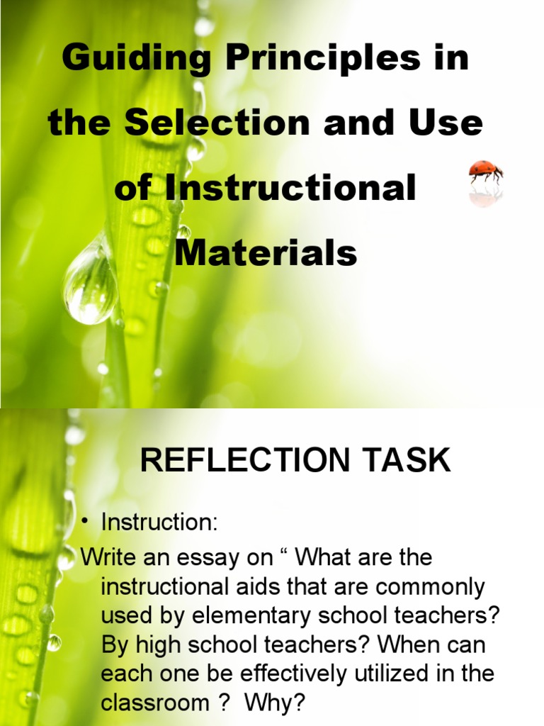 6 Guiding Principles in The Selection and Use of Instructional ...