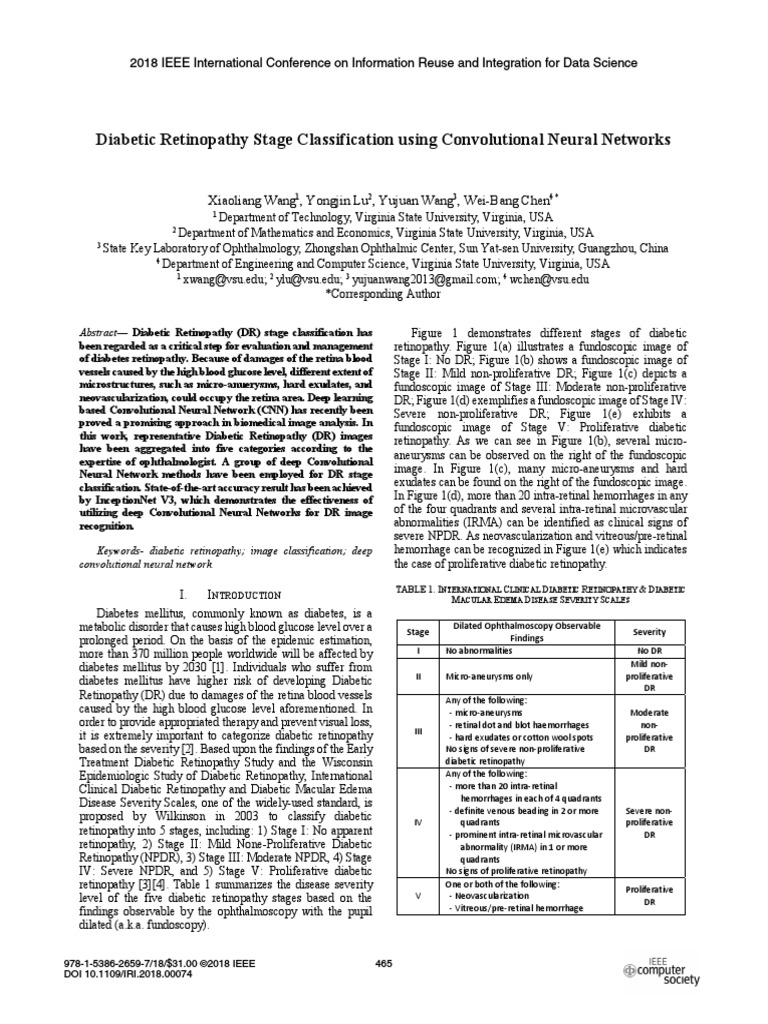 Diabetic Retinopathy Stage Classification Using Convolutional Neural Networks | PDF | Artificial ...