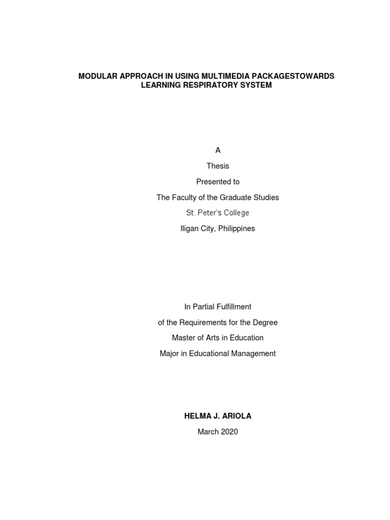 Modular Approach in Using Multimedia Packagestowards Learning ...