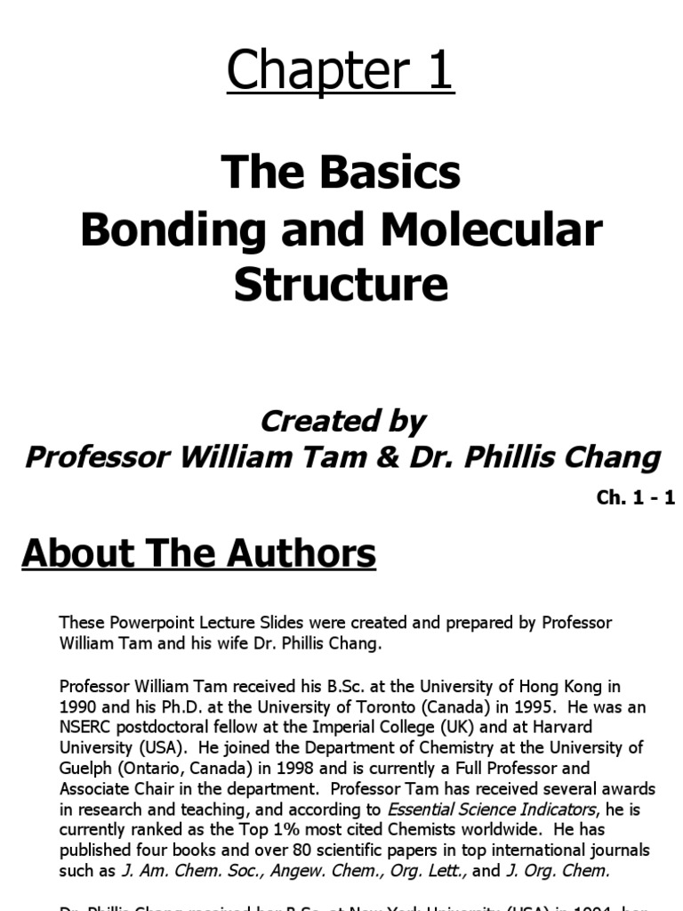 Bab 01 - The Basics Bonding and Molecular Structure | PDF | Chemical ...