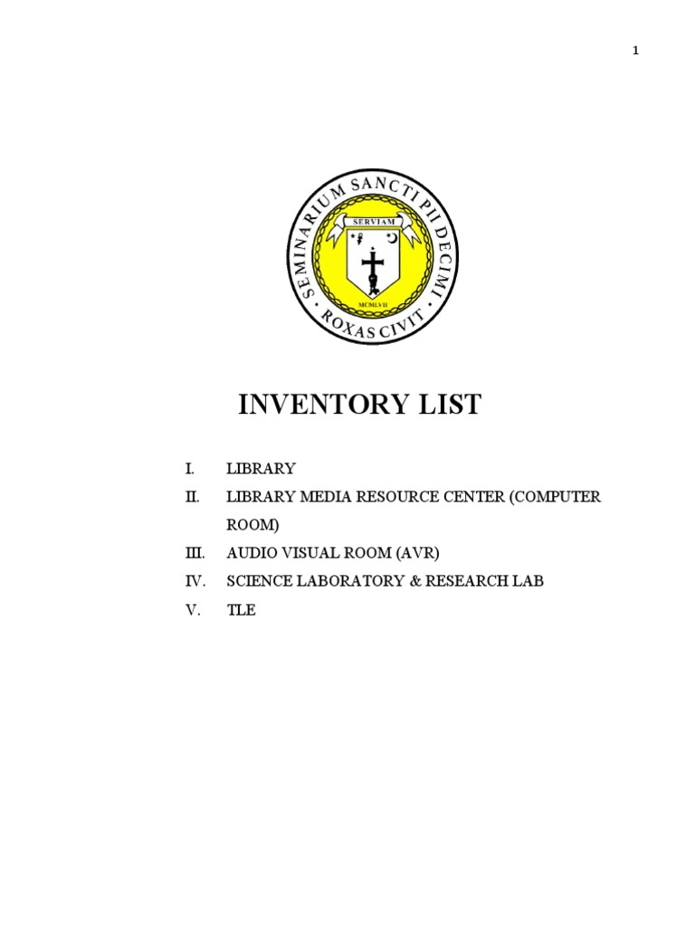 Inventory List of Laboratories | PDF | Libraries | Social Science
