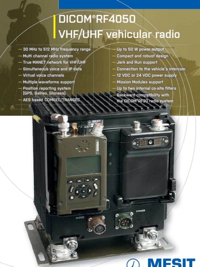 DICOM®RF4050 VHF/UHF Vehicular Radio: Technical Parameters | PDF | Very ...