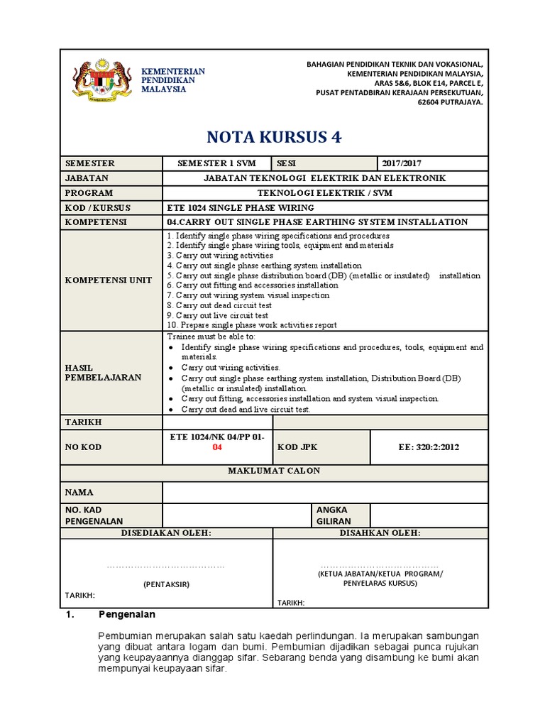 Nk1-Co4 Pembumian | PDF