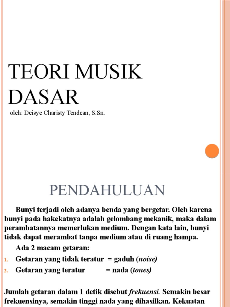 Dasar-Dasar Teori Musik dan Unsurnya | PDF