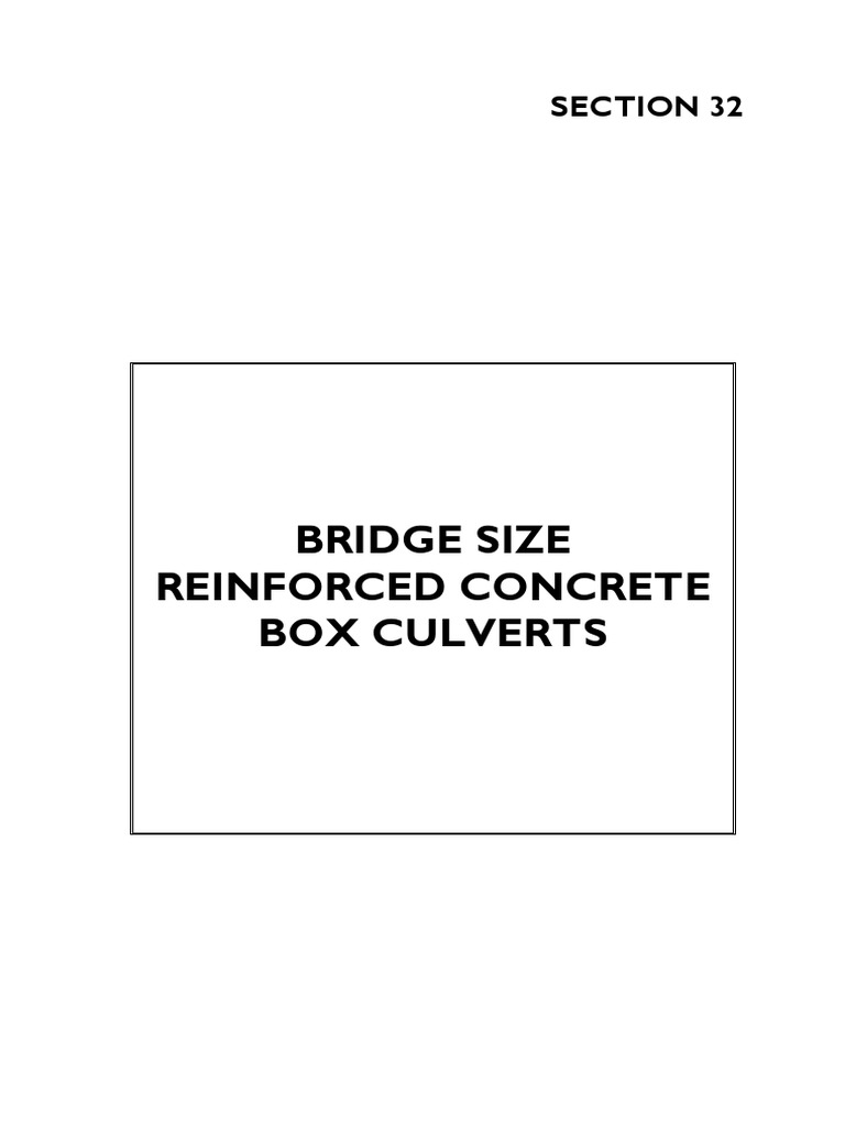 Bridge Size Reinforced Concrete Box Culverts: Section 32 | PDF ...
