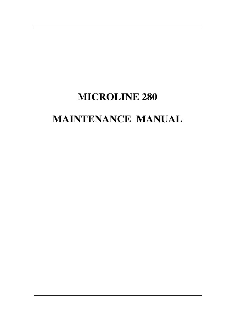 MICROLINE 280 Service Manual | PDF