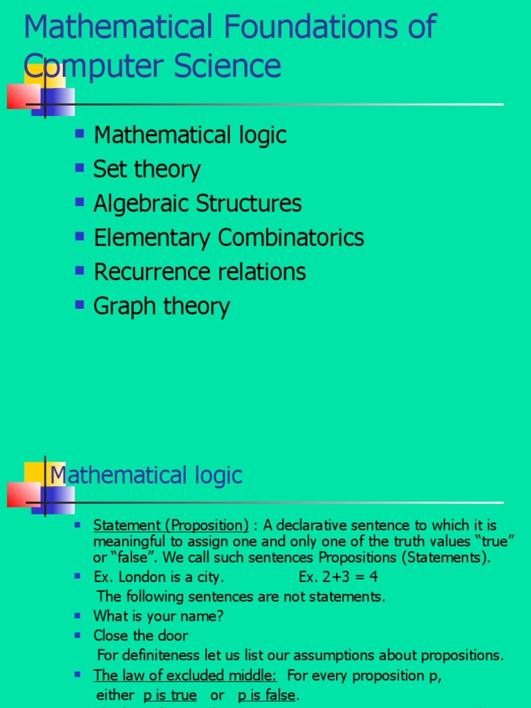Mathematical Foundations of Computer Science | PDF | Reasoning ...