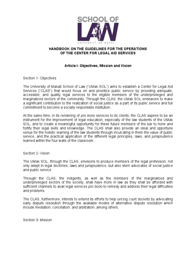 Legal Aid Handbook Revised Draft | PDF | Legal Education | Legal Aid