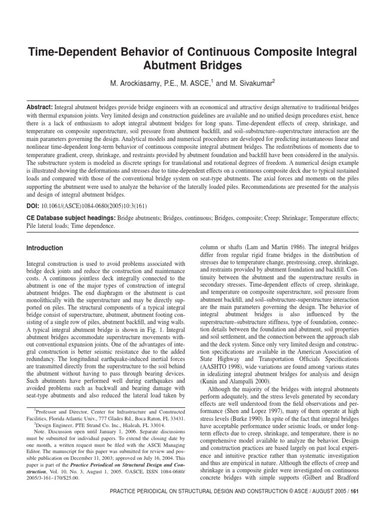 Time-Dependent Behavior of Continuous Composite Integral Abutment ...