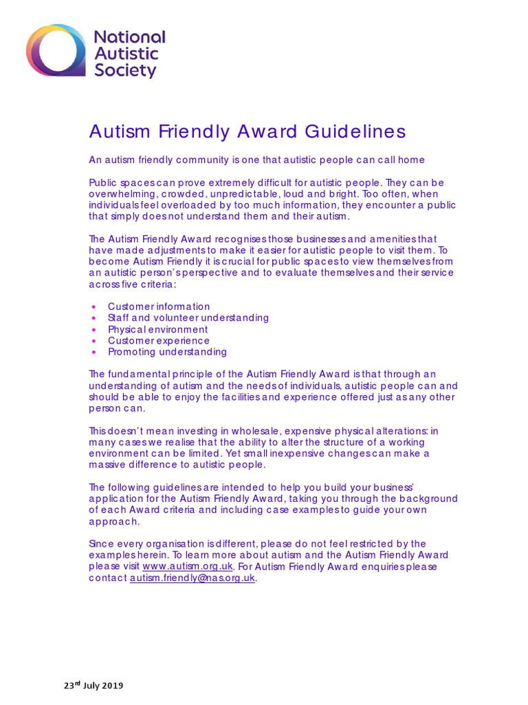 Guidelines (AFA) | PDF | Autism | Autism Spectrum
