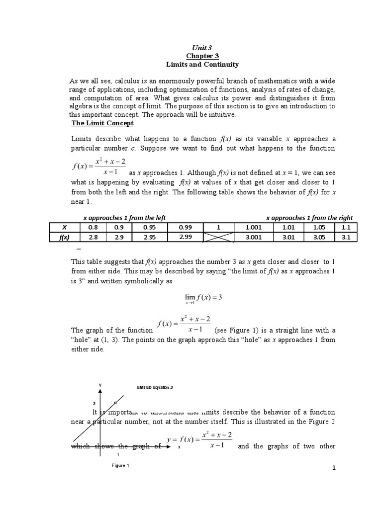Unit 3 Chapter 3 (Limits and Continuity) | PDF | Continuous Function | Function (Mathematics)