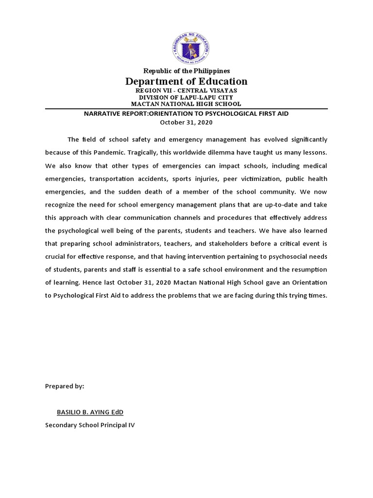 Pfa NARRATIVE-2020 | PDF