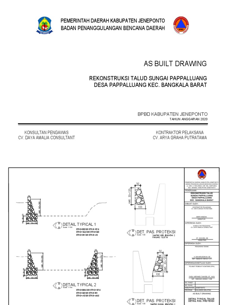 01.as Built Drawing Talud Pappaluang | PDF