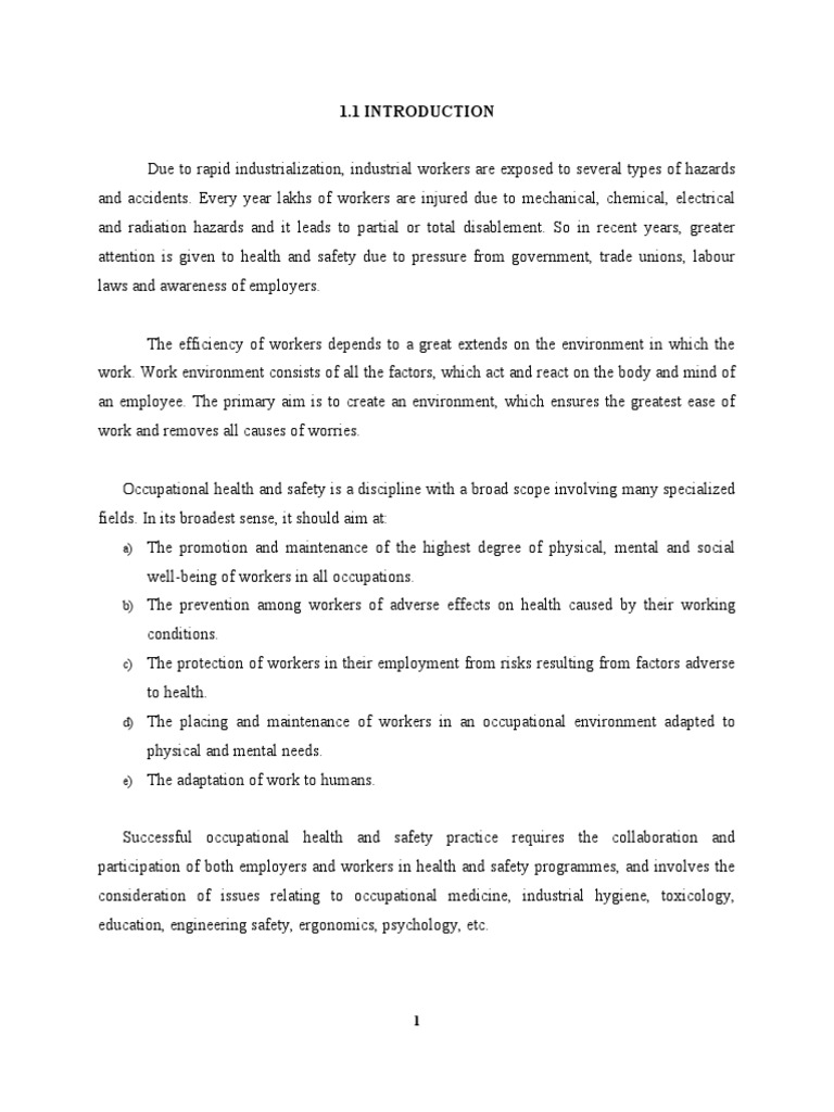 Project Health and Safety Measures of Employee | PDF | Occupational ...