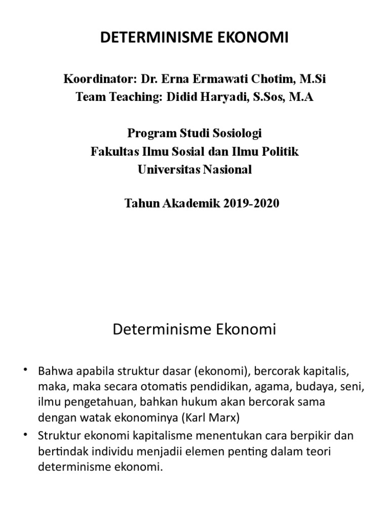 Determinisme Ekonomi - Pertemuan Ke-5 | PDF | Politik