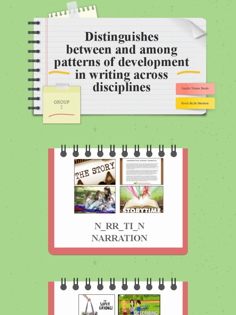 Distinguishes Between and Among Patterns of Development in Writing Across Disciplines | PDF ...