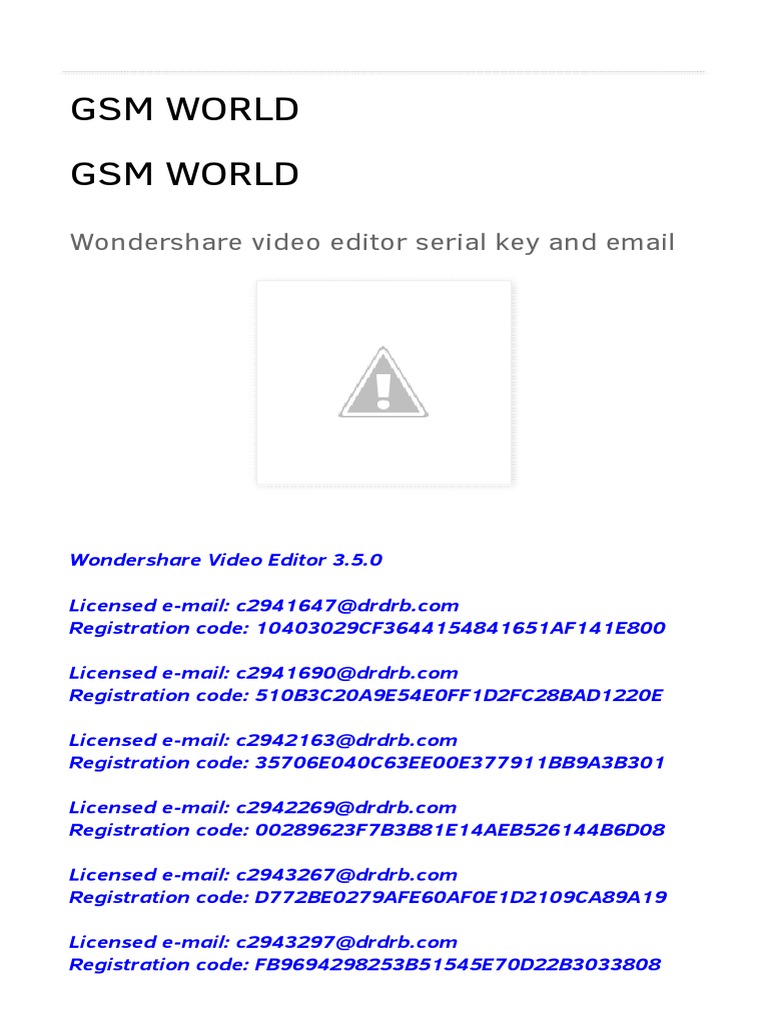 Wondershare Video Editor Serial Key and 24.HTML | PDF