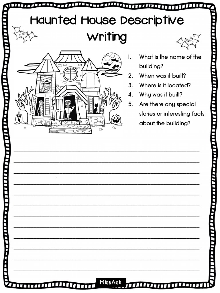 Haunted House Descriptive Writing Template | PDF
